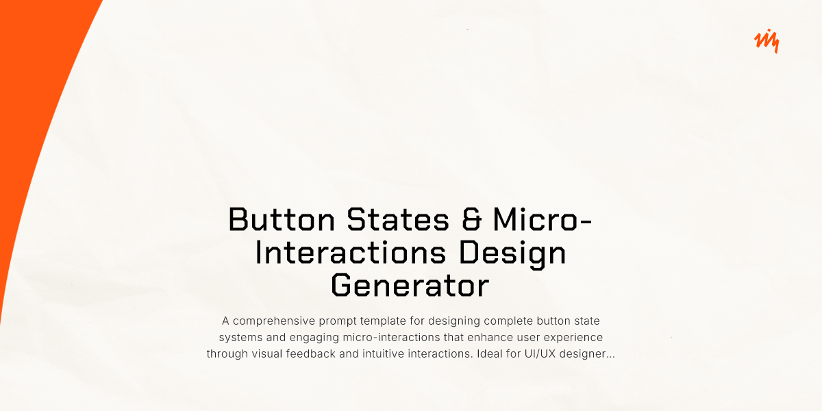 Button States & Micro-Interactions Design Generator