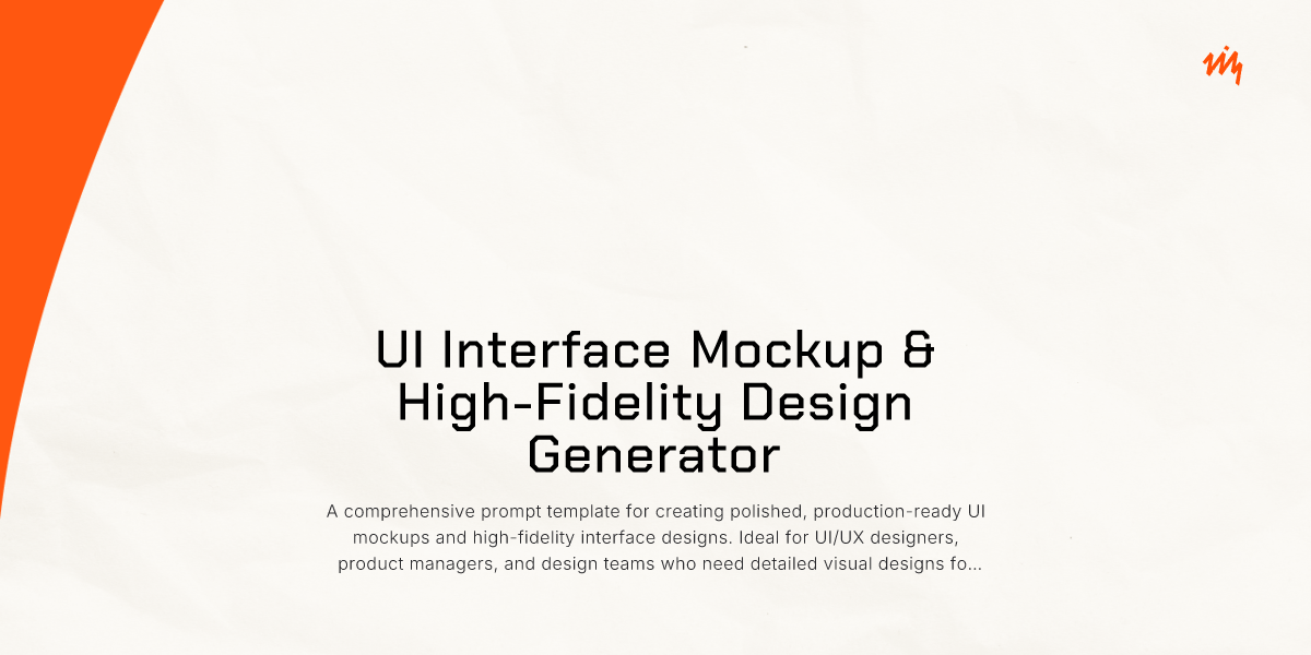 UI Interface Mockup & High-Fidelity Design Generator