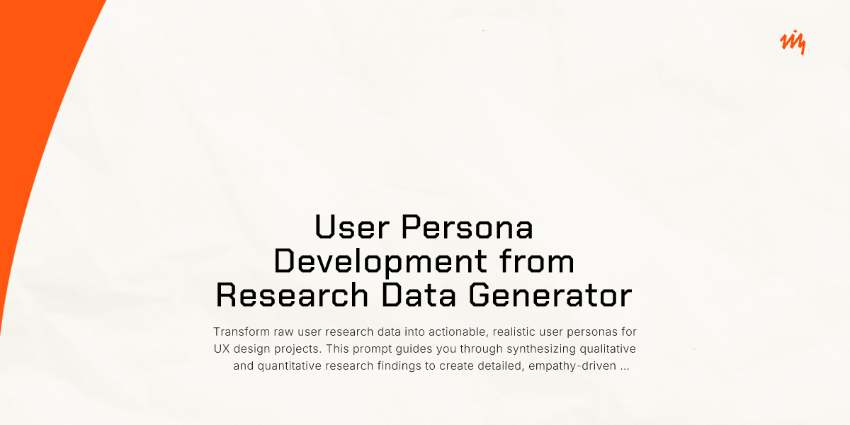 User Persona Development from Research Data Generator